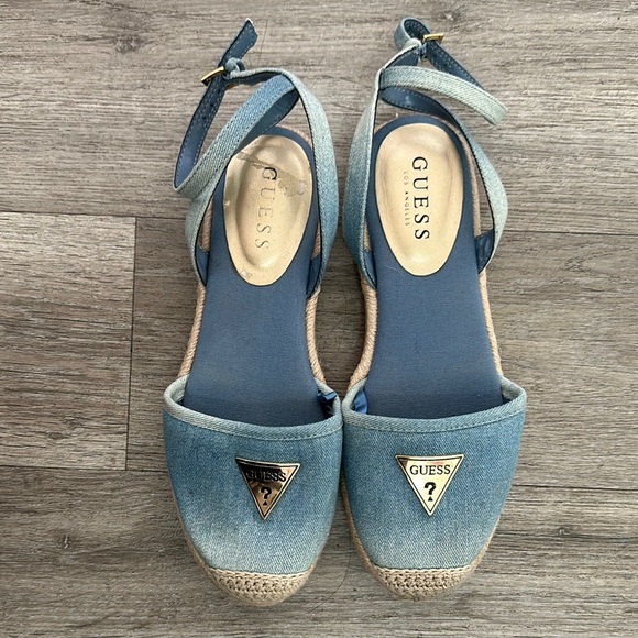 Guess | Shoes | Guess Womens Blue Espadrille Wedge Sandals | Poshmark